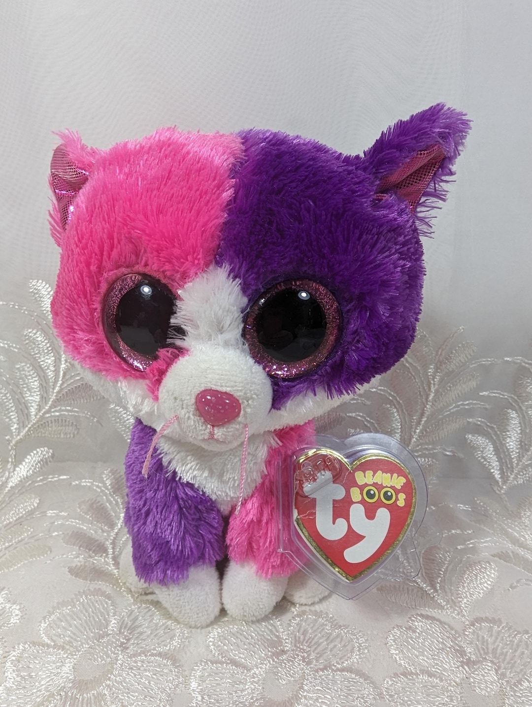 Ty Beanie Boo - Pellie the Pink and Purple Cat (6in) Claire's Exclusive ...