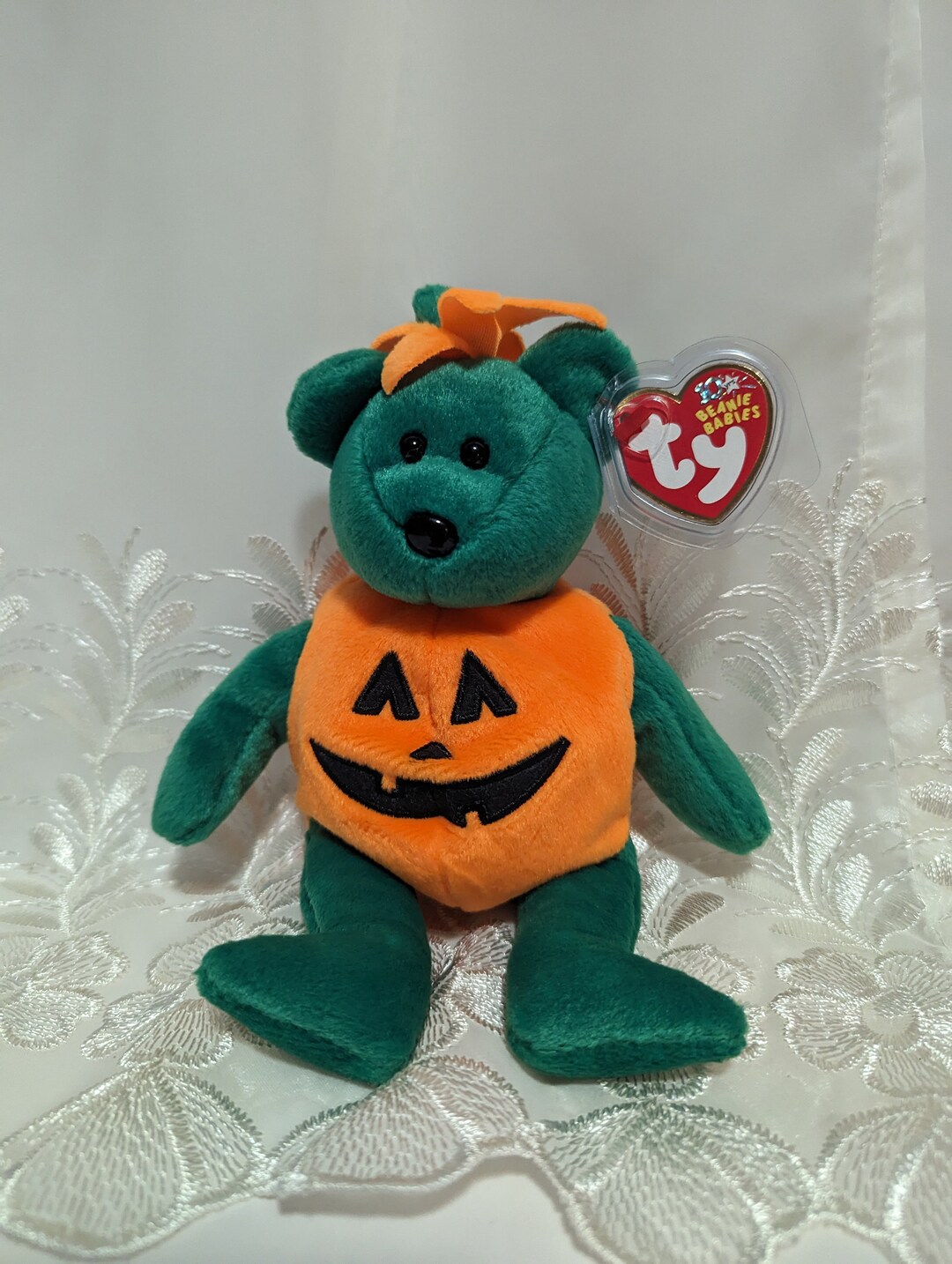 Ty Beanie Baby - Tricky the Halloween Pumpkin Bear (8.5in) - Etsy
