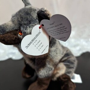 Ty Beanie Babies Howl the Wolf Mint Vintage Retired Collectible Plush ...