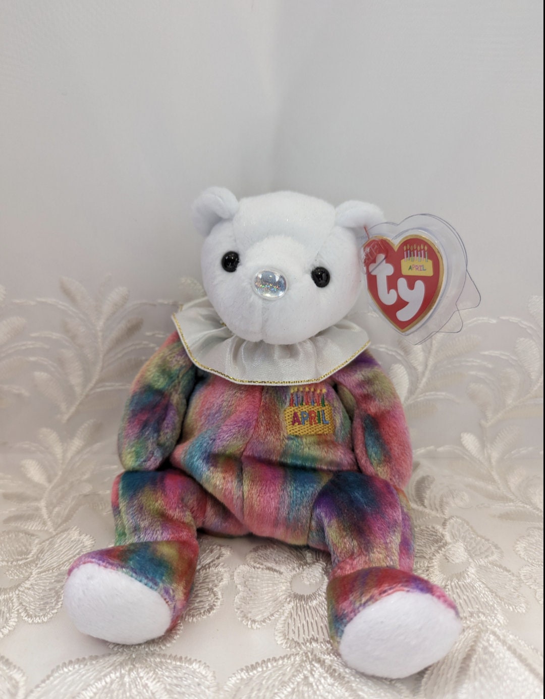 Ty Beanie Baby - April the Birthday Clown Bear (6in) - Etsy