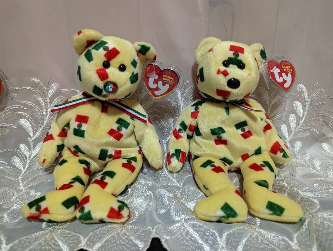 Ty Beanie Babies - Pinata the Mexico Bear - Choose From Flag Nose or ...