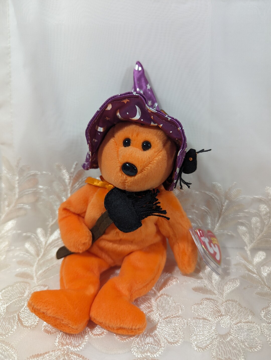 Ty Beanie Baby - Prunella the Orange Witch Halloween Bear (8.5 In) - Etsy