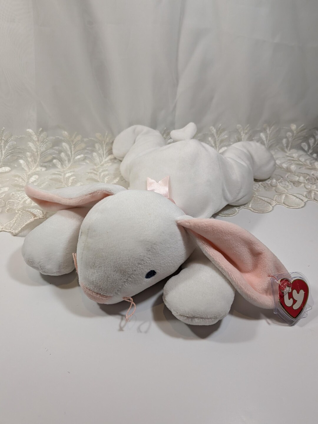 Ty Pillow Pal - Clover the White Bunny Rabbit (14in) Non-mint Hang Tag ...