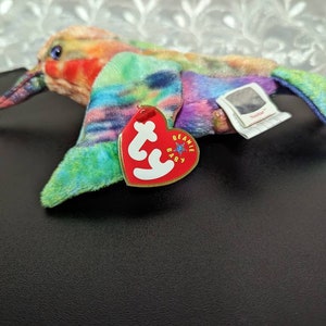 Ty Beanie Babies Nectar the Multi-colored Hummingbird Mint Plush Toy. 8 ...