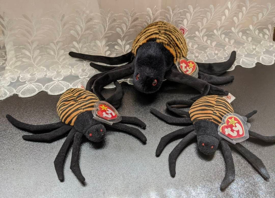 Ty Spinner the Spider - Beanie Baby + Beanie Buddy Lot - Vintage Rare ...