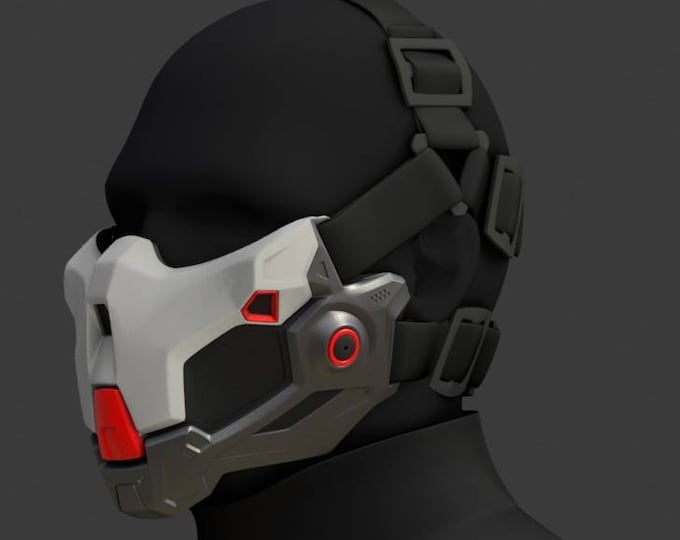Faceless Cyber Half Mask - Etsy