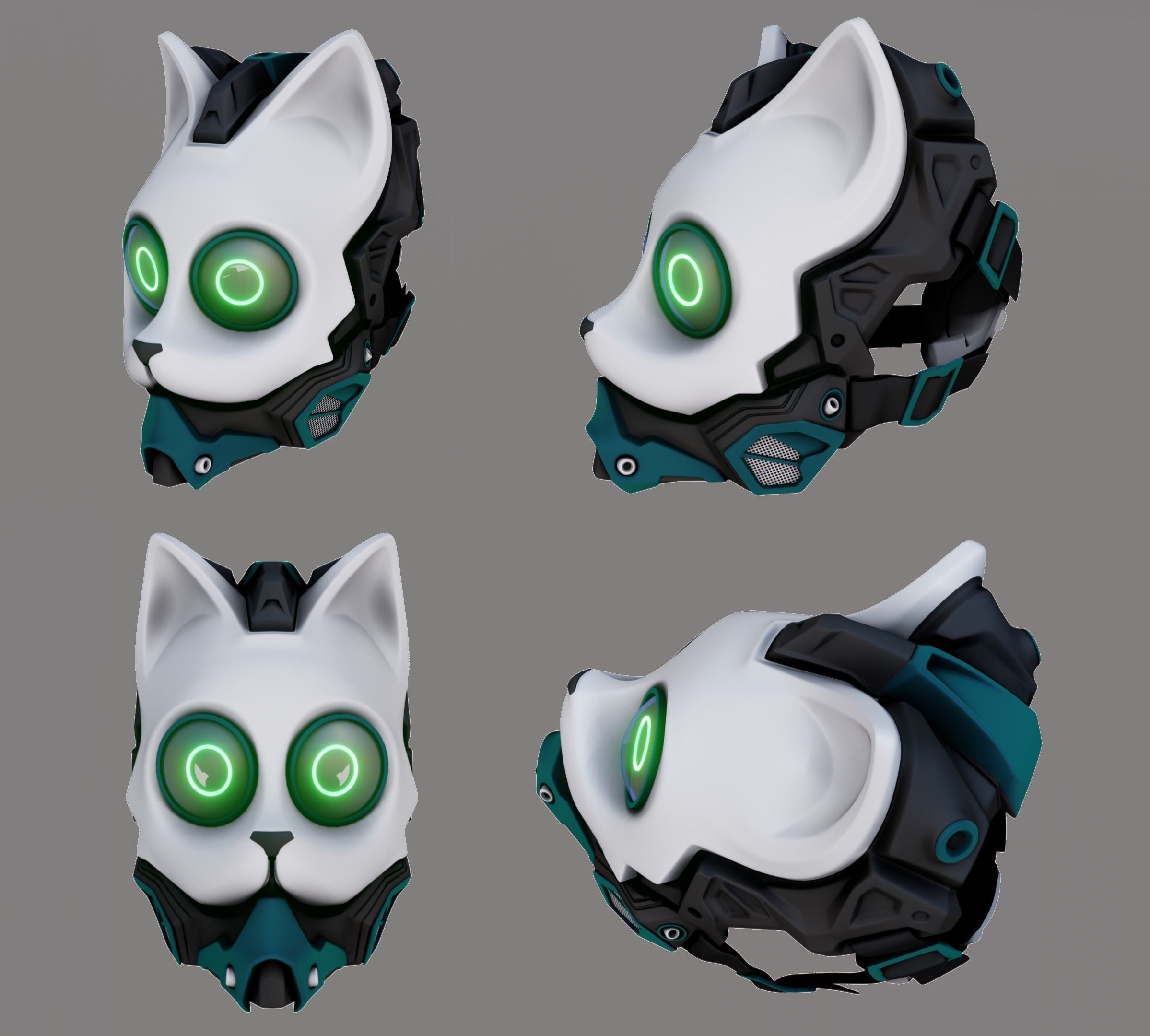 Cyberpunk Neo-neko Mask - Etsy