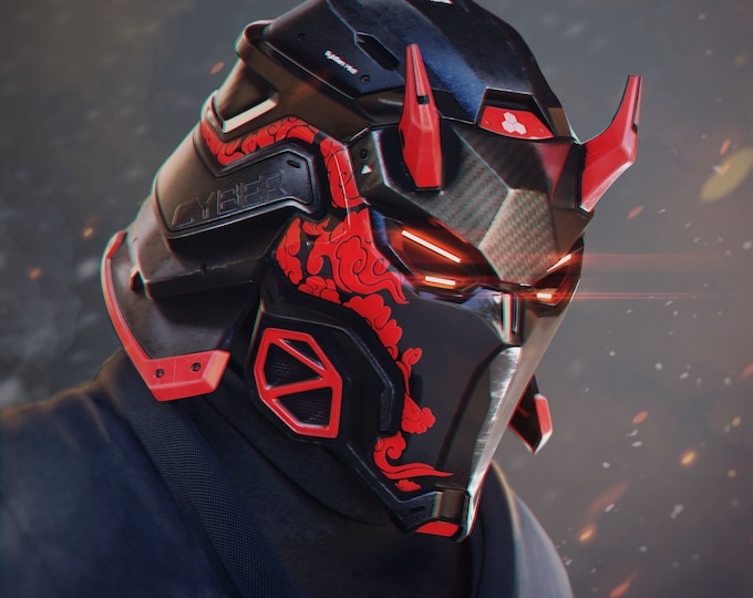 Cyber Samurai Cosplay Helmet - Etsy