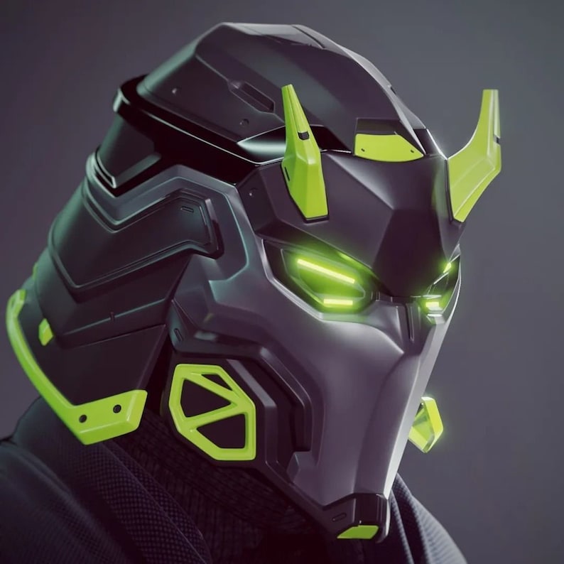 Cyber Samurai Cosplay Helmet - Etsy