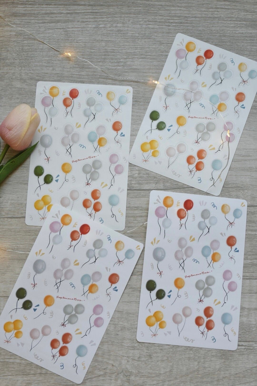Balloons Sticker Sheet Happy Birthday Bujo, Planner, Matte Sticker ...