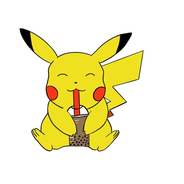 Pikachu Drinking - Etsy
