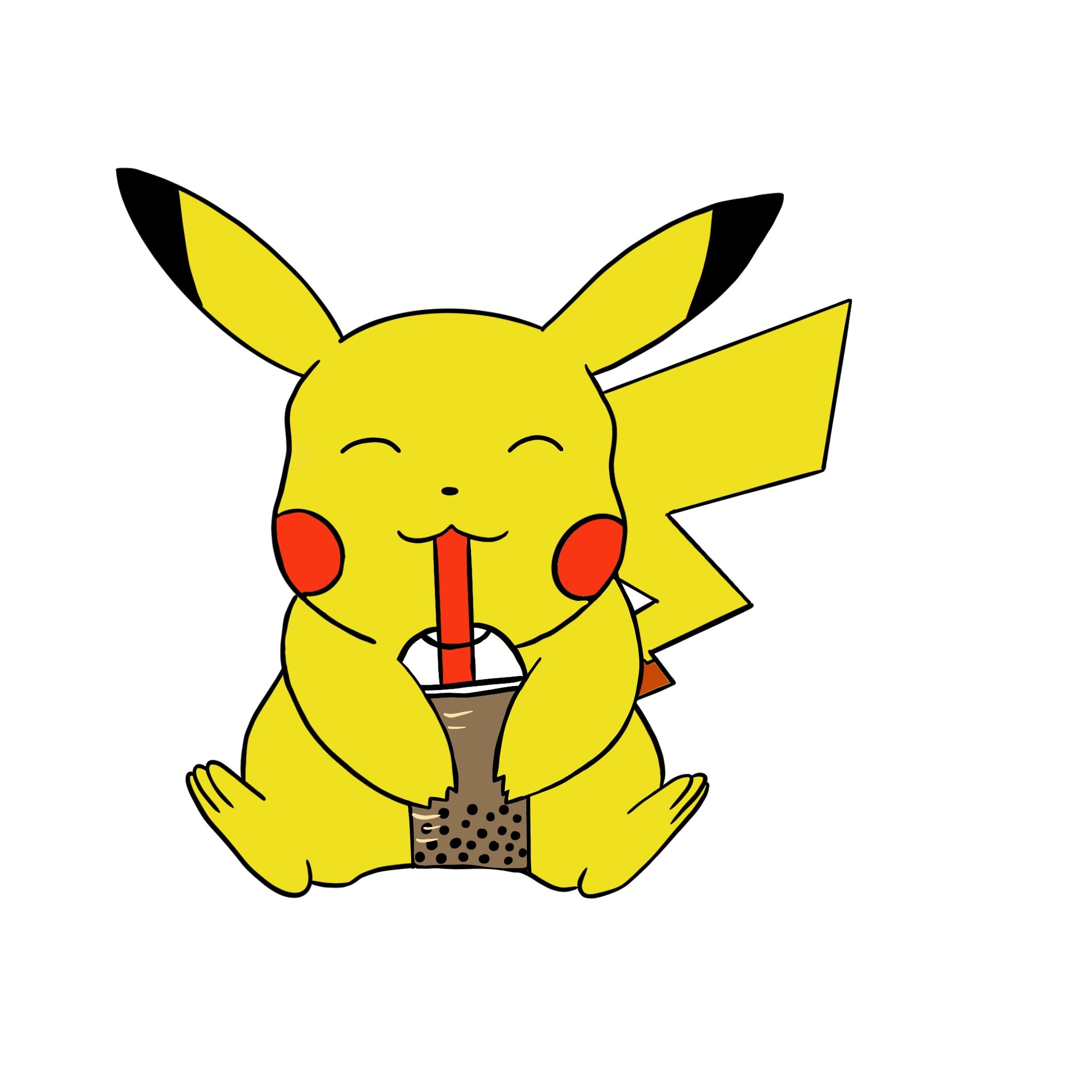 Pikachu Drinking Boba - Etsy