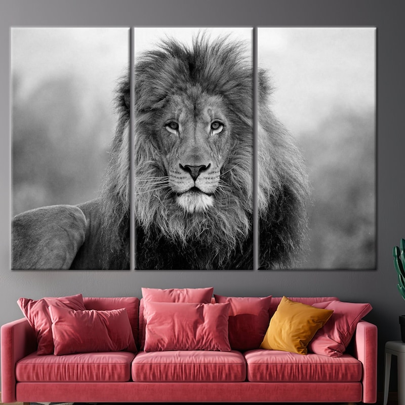 Lion Canvas - Etsy