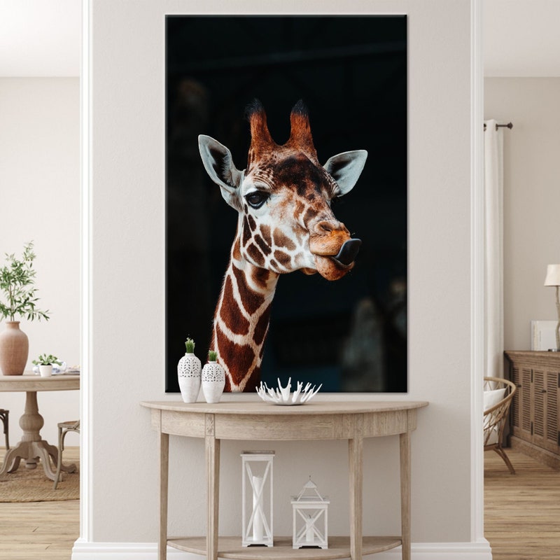 Giraffe Canvas Art - Etsy