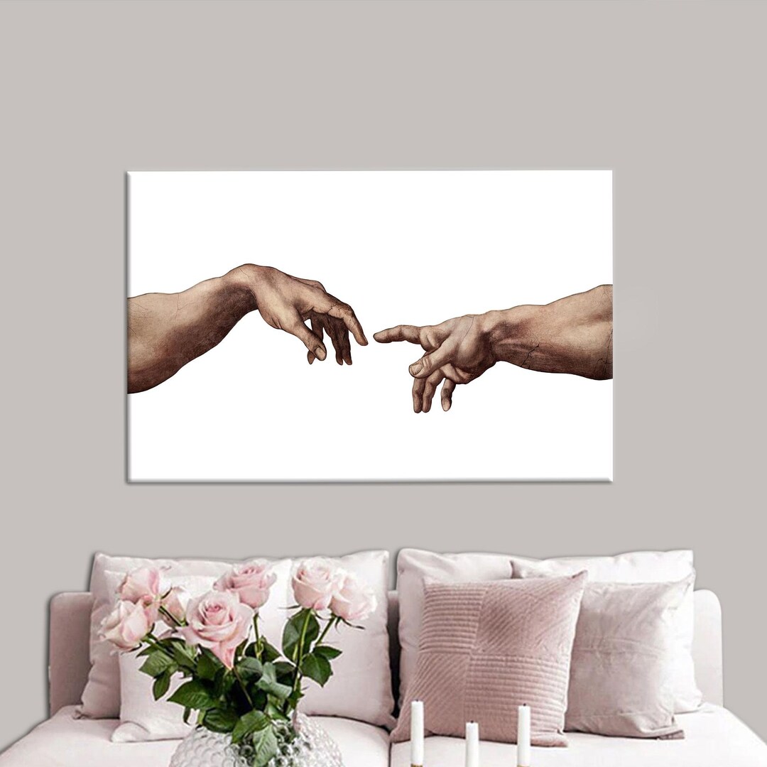 Creation of Adam Canvas Print: Michelangelo Wall Art - Etsy