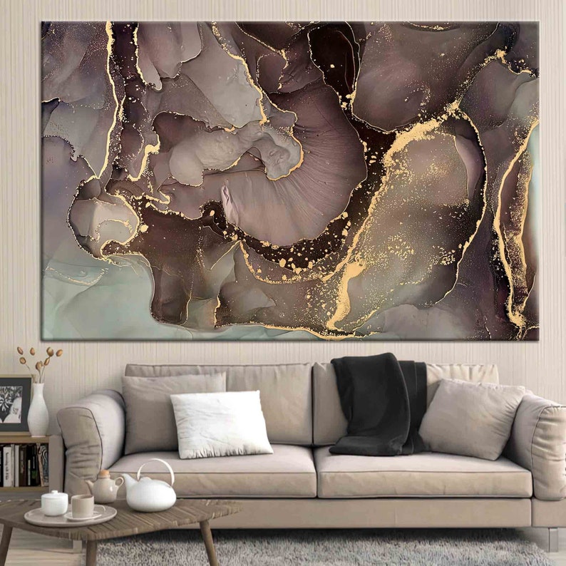 Gold Marble Canvas Art: Modern Luxury Wall Decor - Etsy