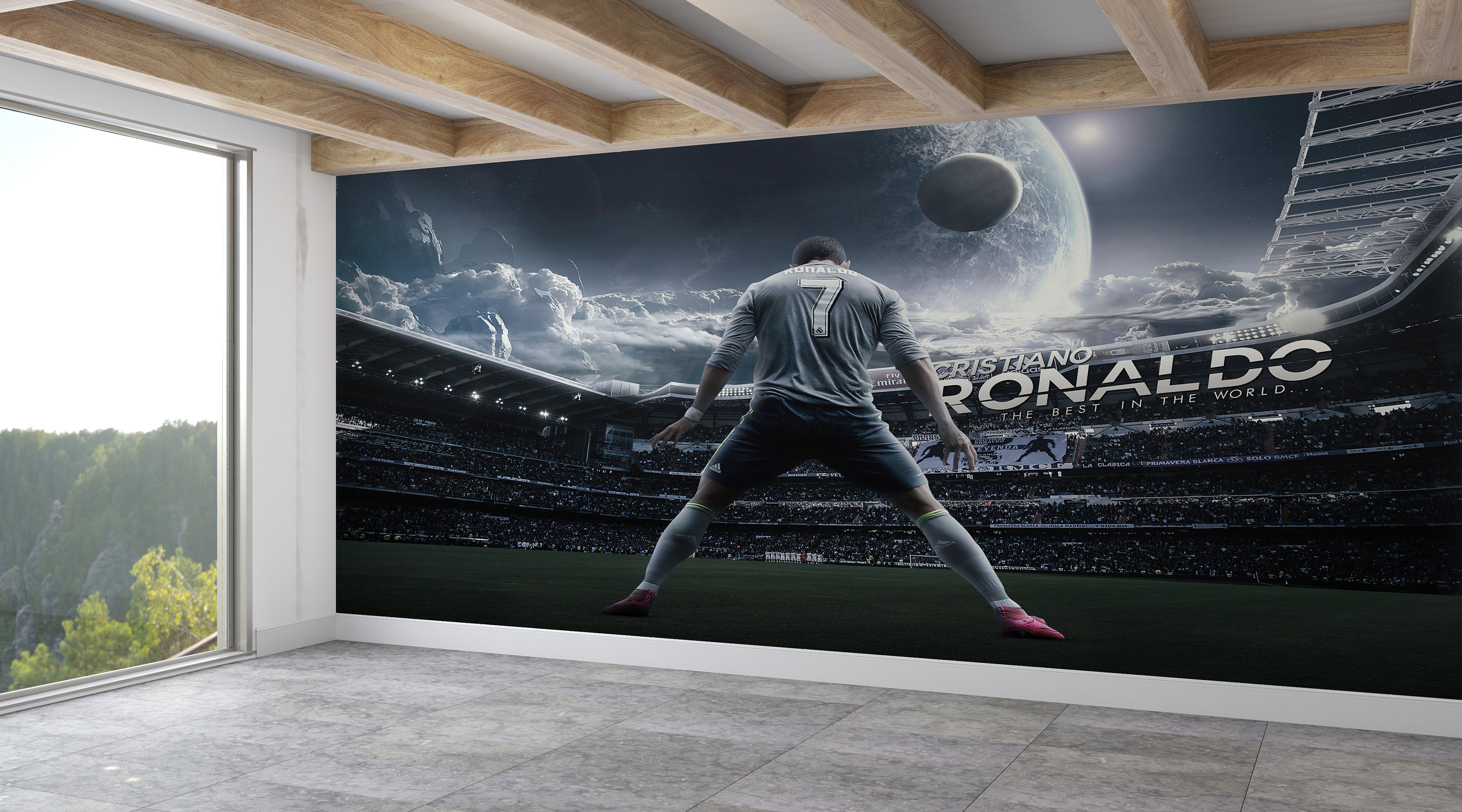 Bright Wall Paper Ronaldo Wall Mural Modern Wall Paper - Etsy