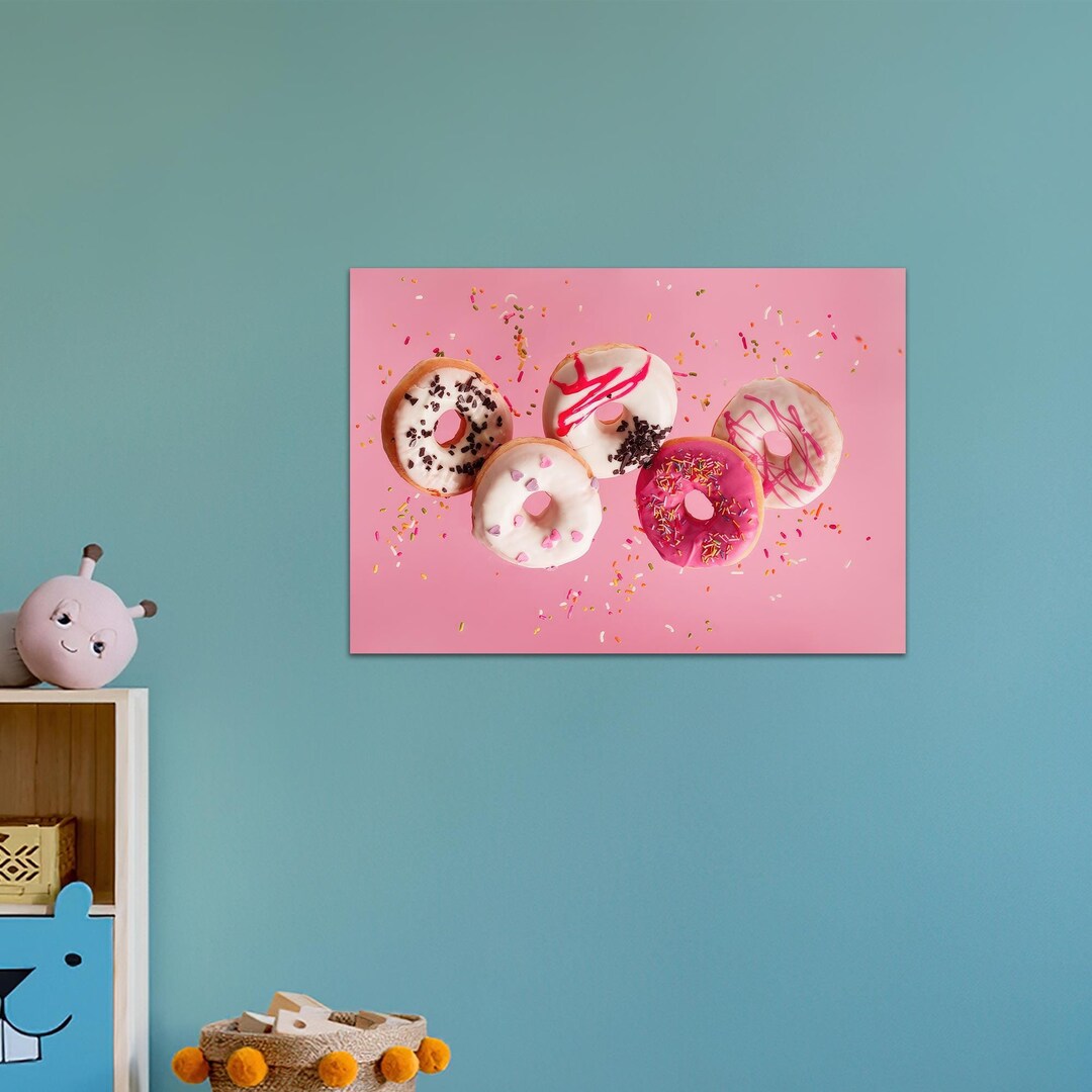 Doughnuts Canvas Print: Sweet Food Wall Art, Pink Decor - Etsy
