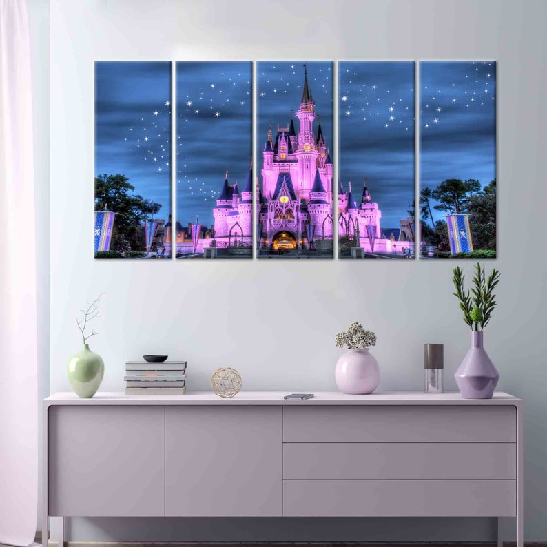 Cinderella Castle Disney Home Decor Disney Wall Art Canvas - Etsy