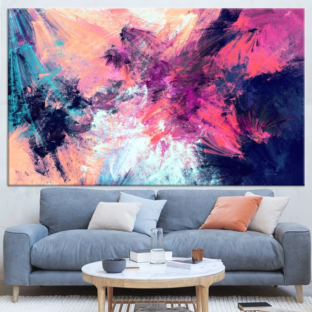 Colorful Wall Art, Abstract Wall Art, Colorful Canvas, Abstract Canvas ...