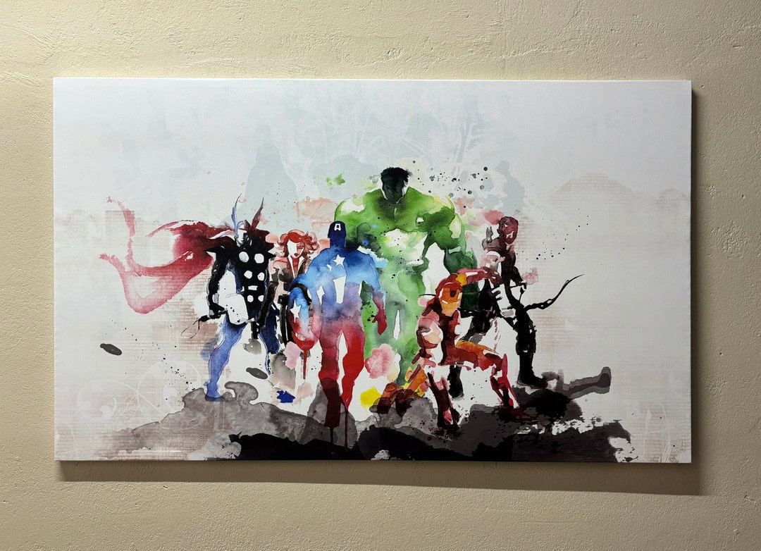 Marvel Painting, Marvel Avengers Poster, Super Hero Wall Art, Movie ...