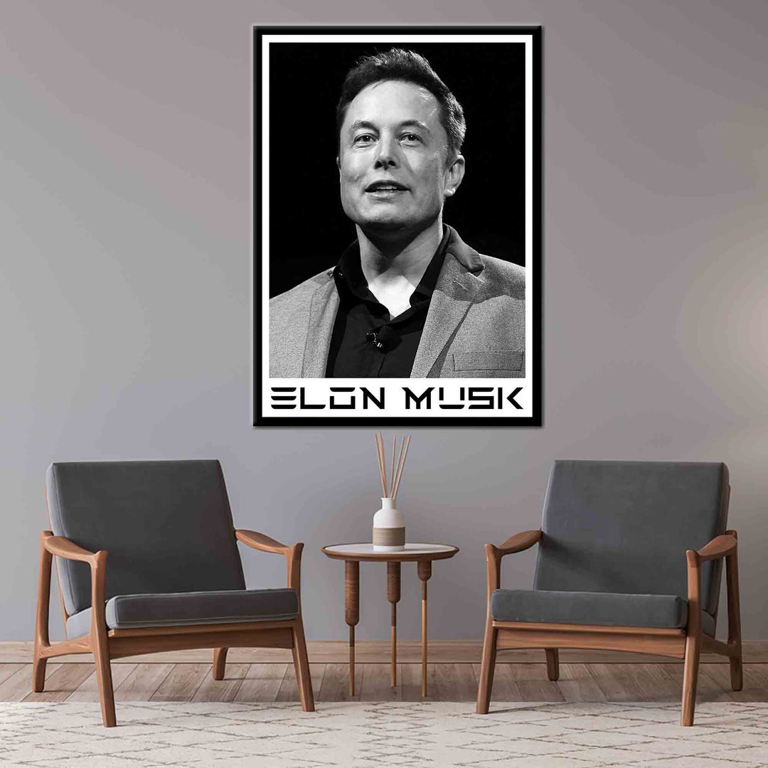 Elon Musk Poster, Tech Icon Wall Art, Inspirational Entrepreneur ...