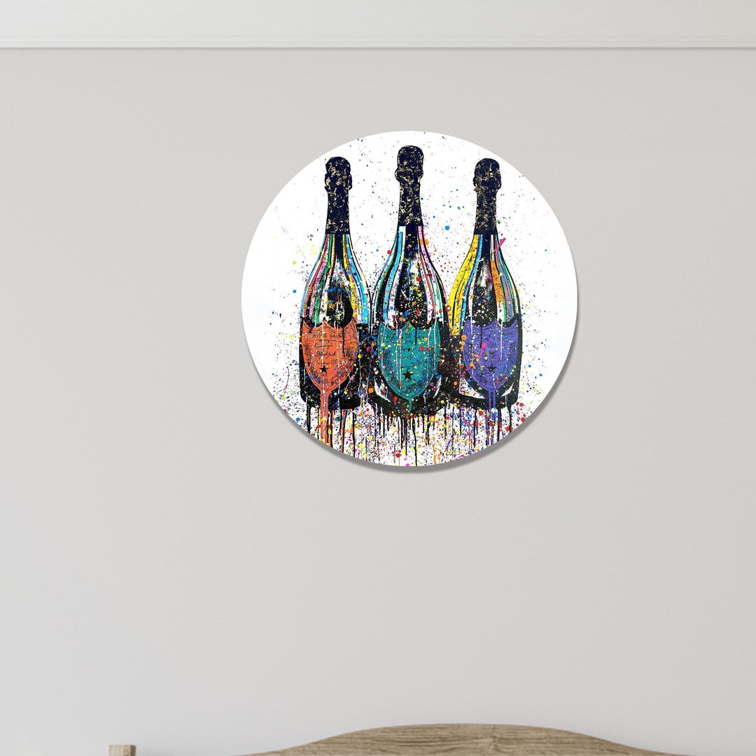 Champagne Bottles Canvas Print: Modern Glass Wall Art - Etsy