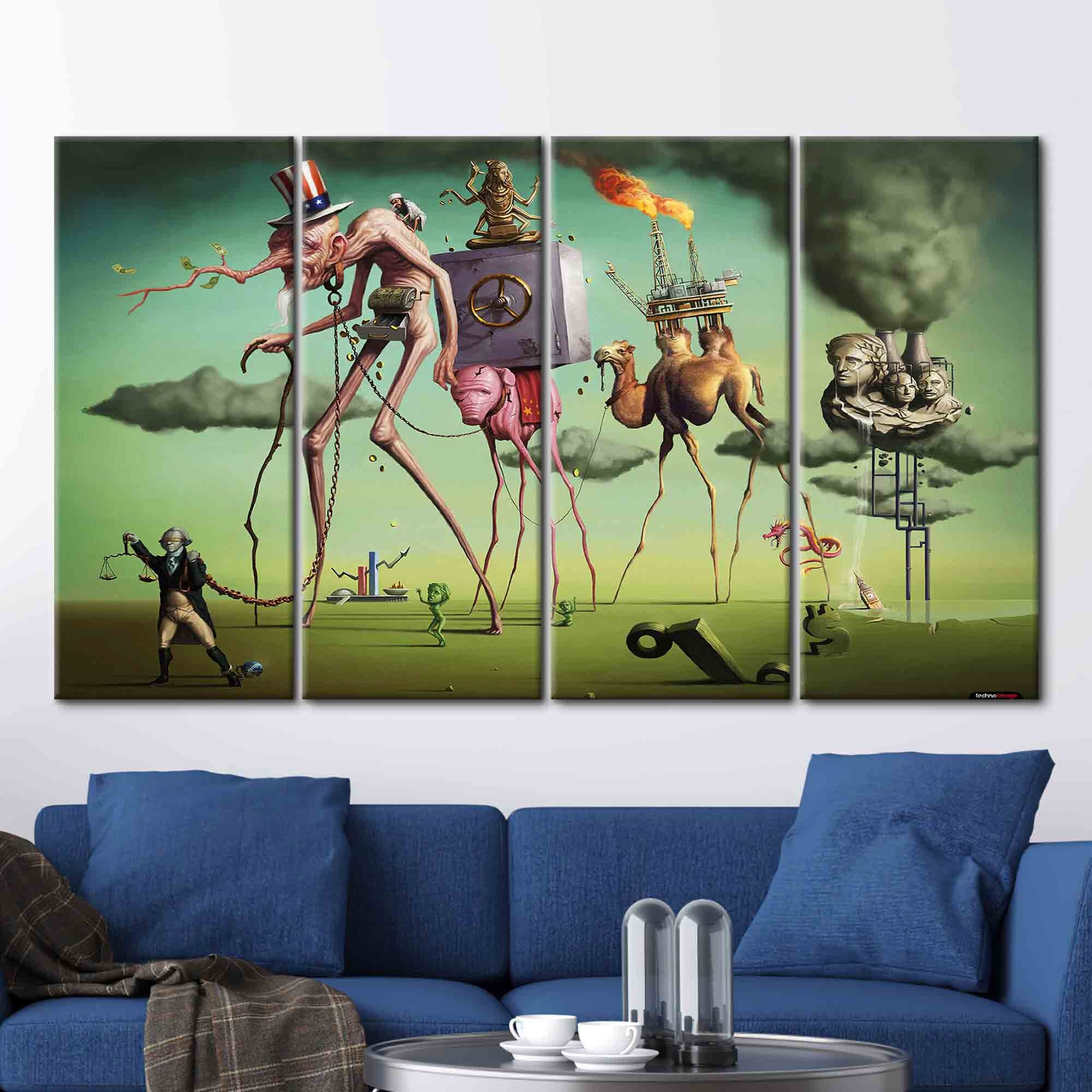 Surreal Political Canvas Art – Dystopian Justice & Power Symbolism ...