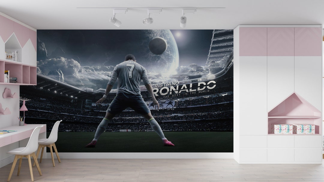 Bright Wall Paper, Ronaldo Wall Mural, Modern Wall Paper, Cristiano ...