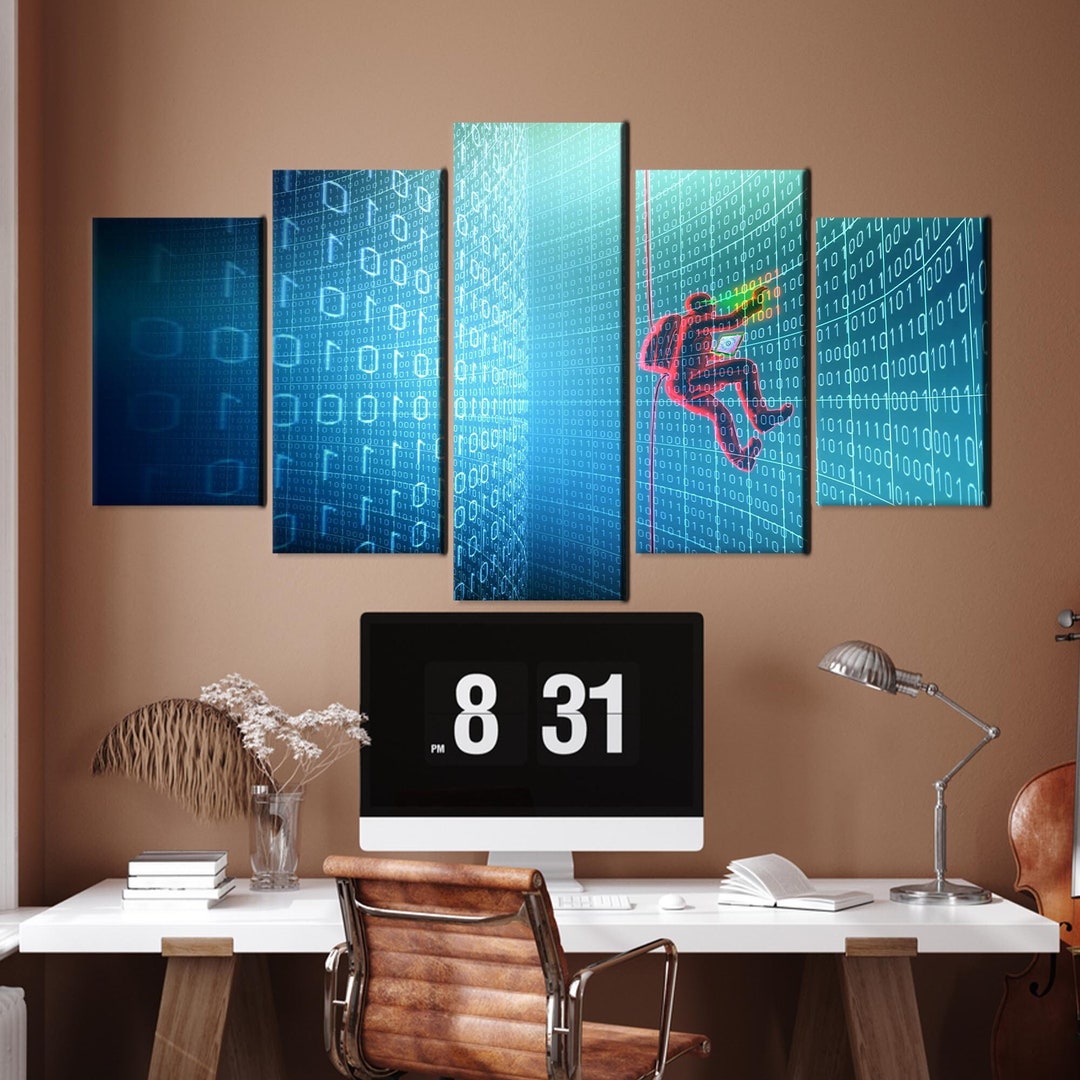 Matrix Code Canvas Art: Cyberpunk Office Wall Decor - Etsy