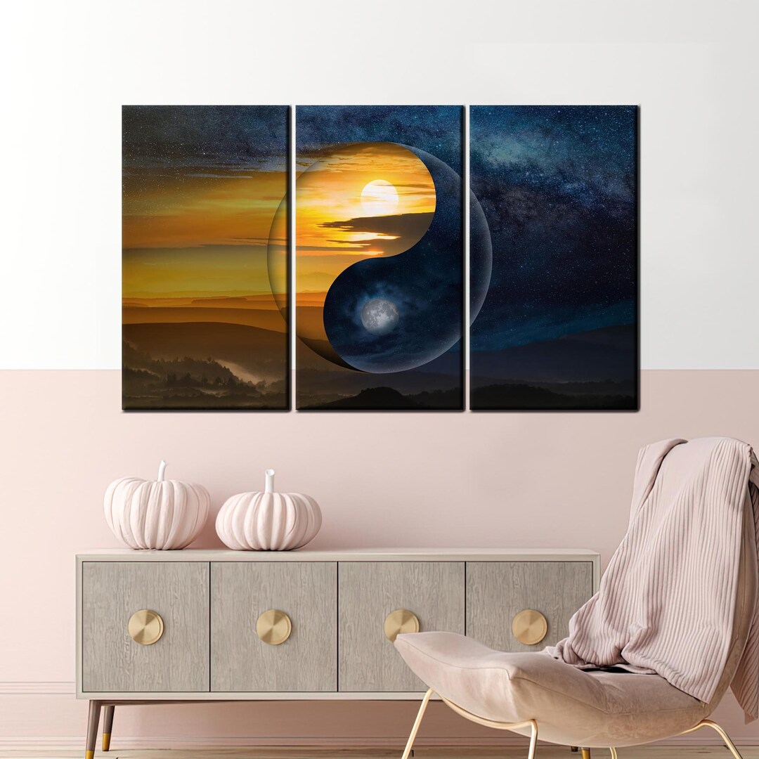 Yin Yang Canvas Art: Modern Chinese Philosophy Wall Hanging - Etsy
