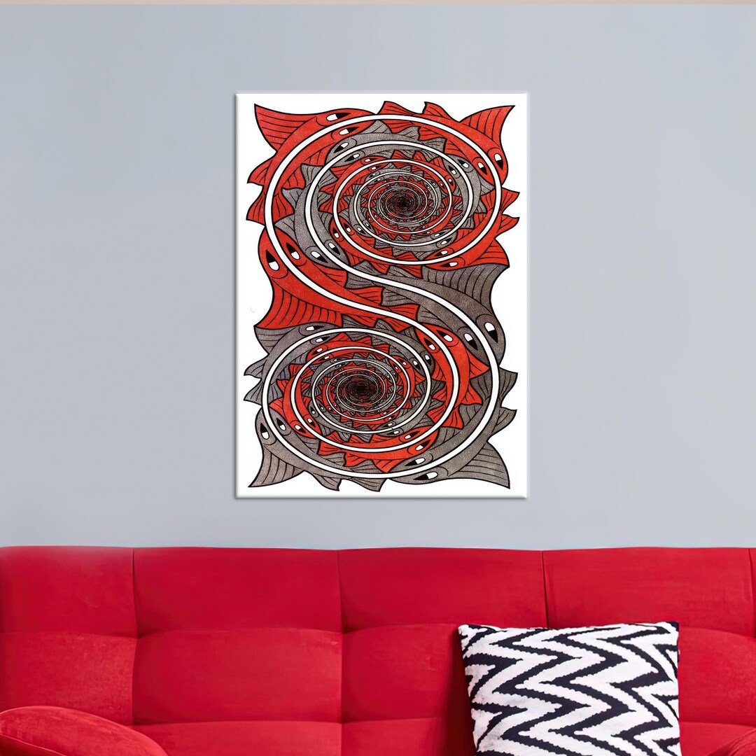 Escher Whirlpool Canvas Art: Famous Wall Hanging Decor - Etsy