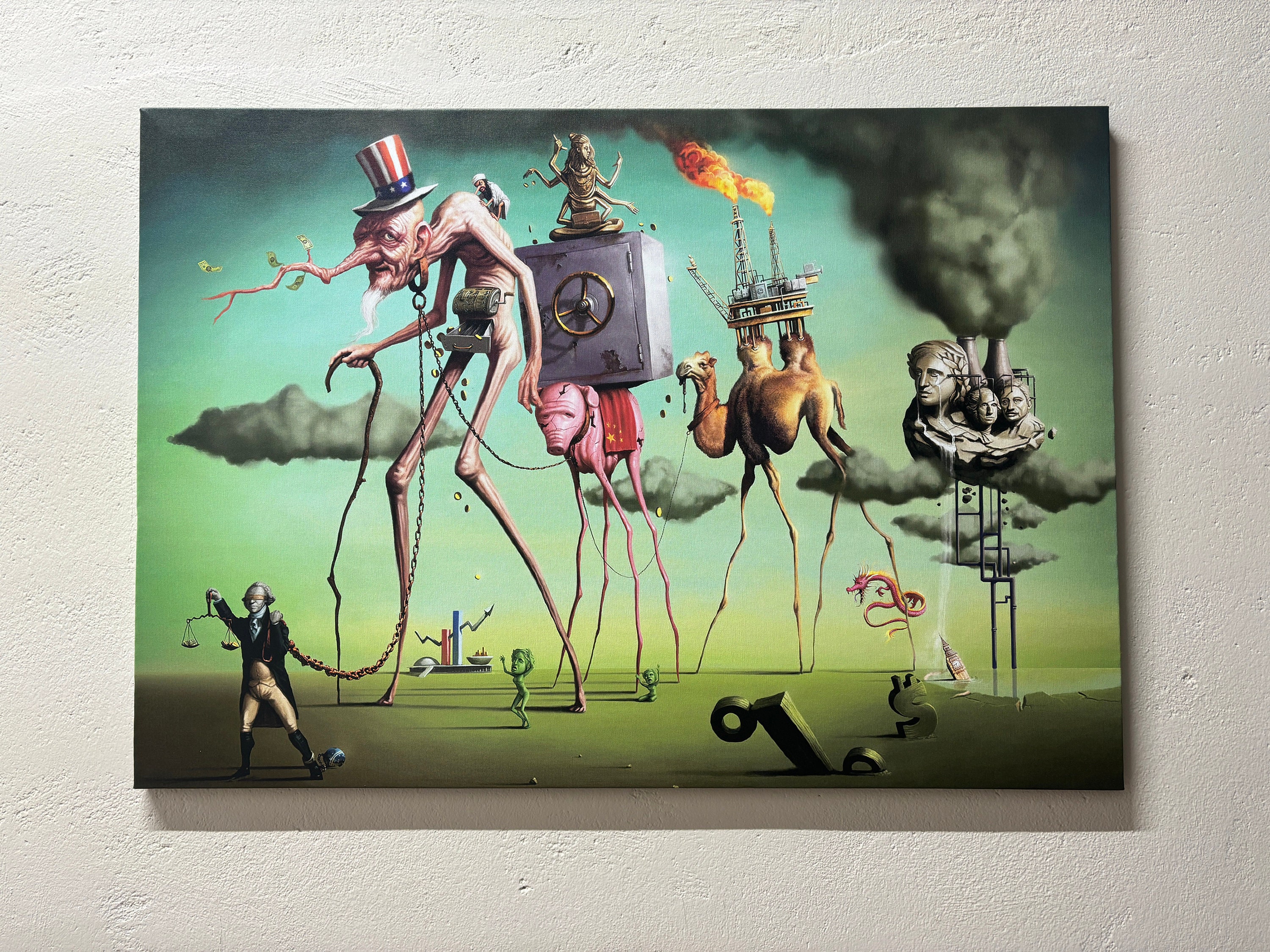 Surreal Political Canvas Art – Dystopian Justice & Power Symbolism ...