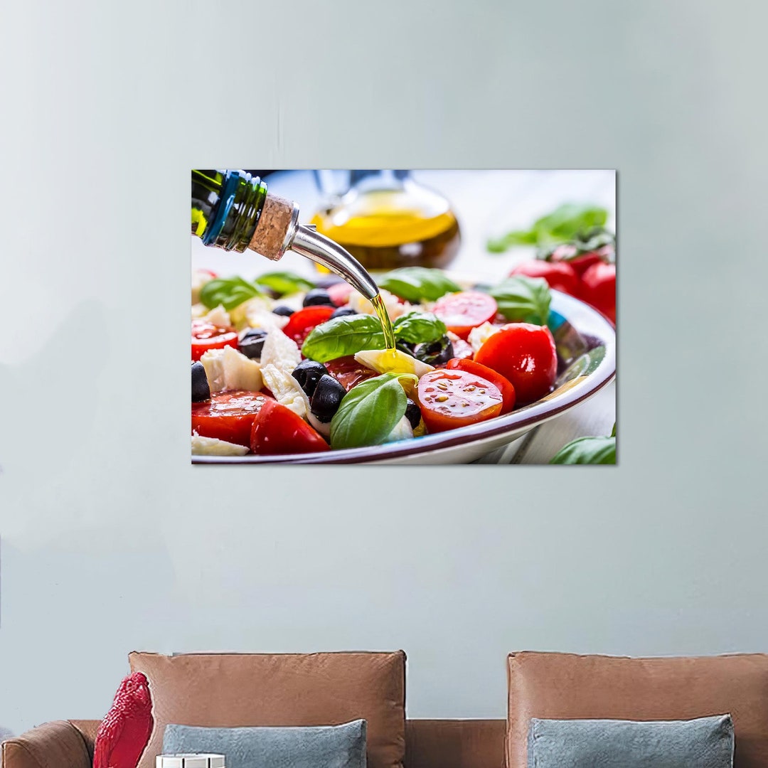 Colorful Salad Canvas Print: Modern Kitchen Wall Art Decor - Etsy