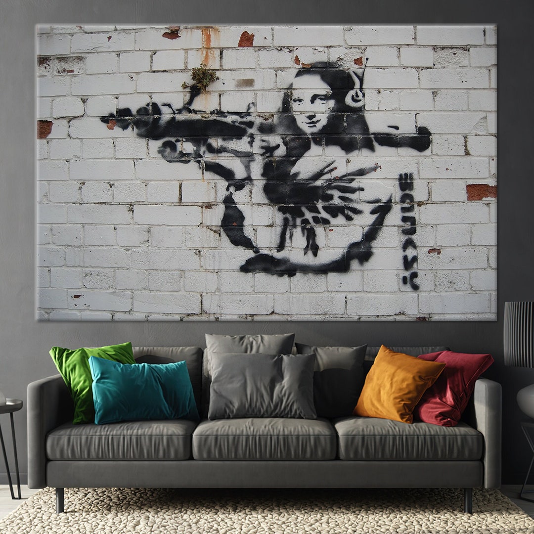 Banksy Woman Bazooka Canvas Art: Graffiti Wall Decor - Etsy