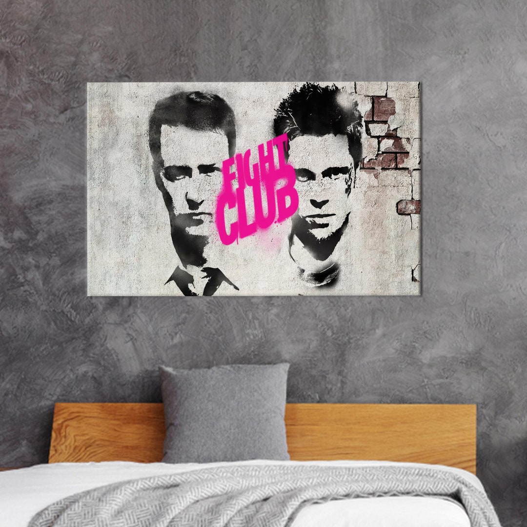 Fight Club Graffiti Art Canvas Print: Man Cave Decor - Etsy
