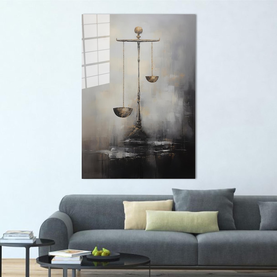 Scales of Justice Glass Art: Tempered Glass Balance Print - Etsy