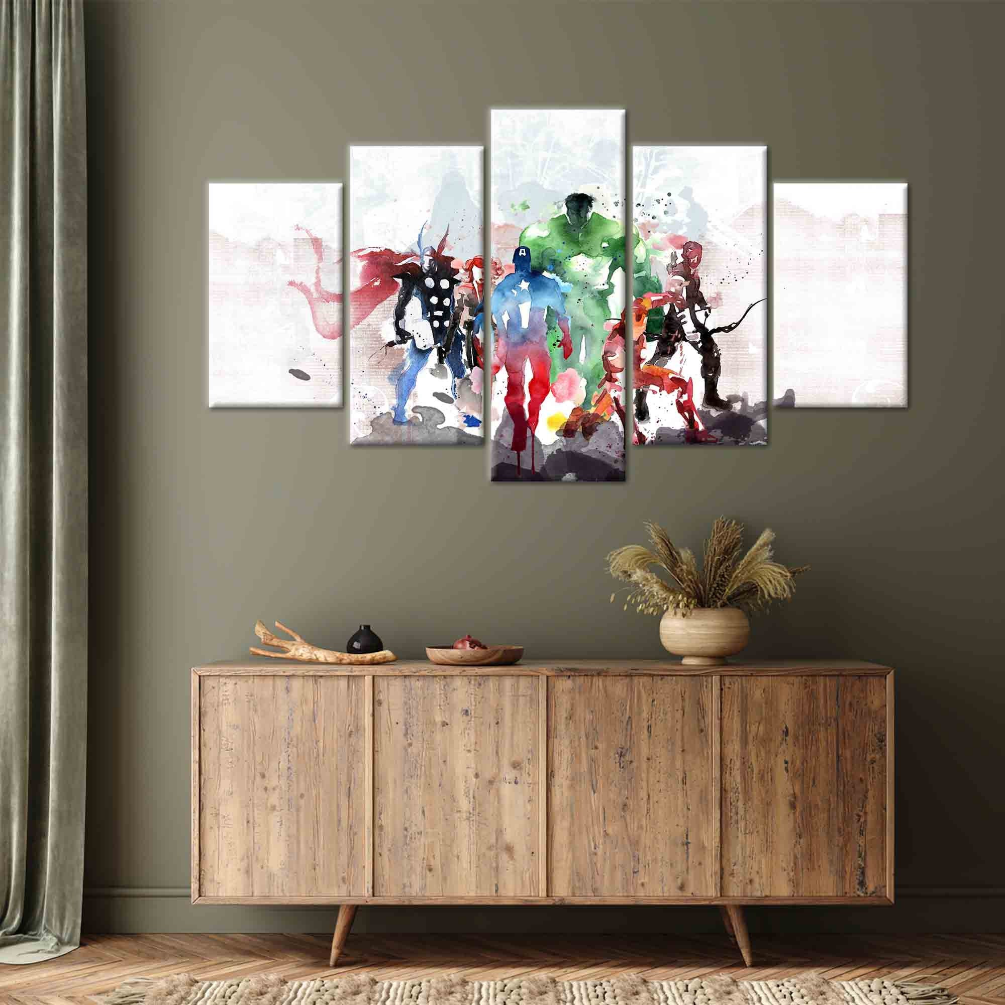 Marvel Painting Marvel Avengers Poster Super Hero Wall Art | Etsy