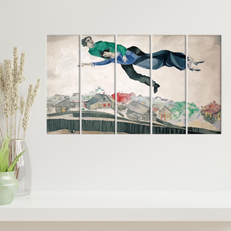 Marc Chagall "over the Town" Canvas Print: Modern Art Wall Decor - Etsy