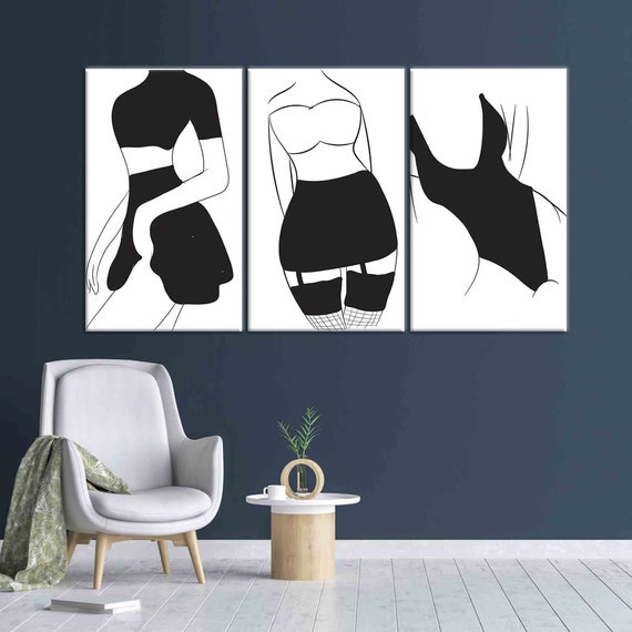 Woman Silhouette Wall Art Woman Wall Art Woman Canvas Sexy Etsy
