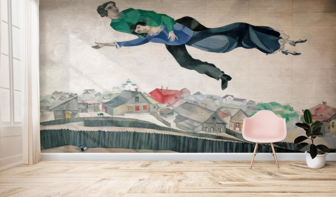 Marc Chagall 'over the Town' Canvas Wall Art: Famous Painting Decal ...
