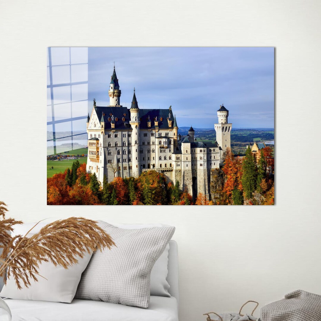 Neuschwanstein Castle Glass Art: Germany Landscape Wall Decor - Etsy
