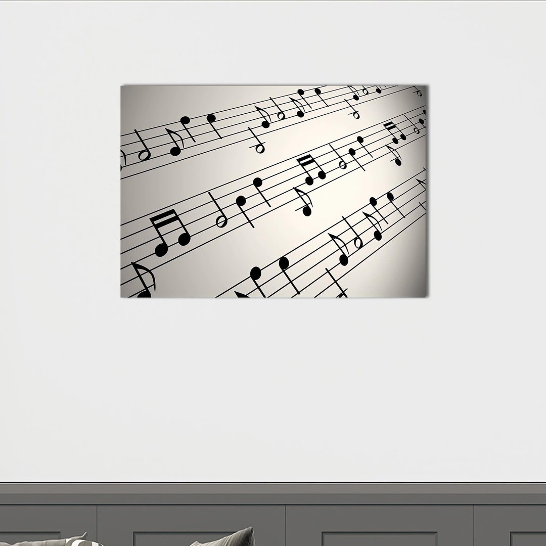 Music Notes Canvas Print: Tempered Glass Wall Art - Etsy