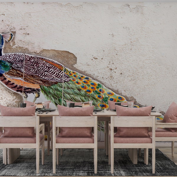 Peacock Wall Mural - Etsy