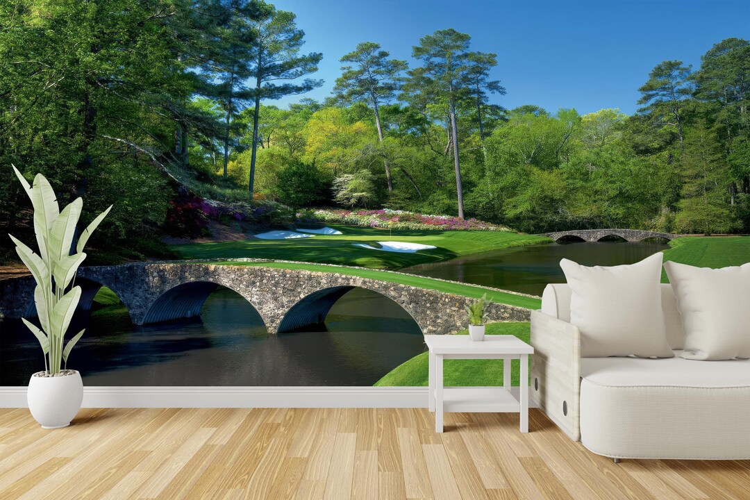 Stone Bridge Forest Wallpaper Mural: Tranquil Nature Landscape - Etsy
