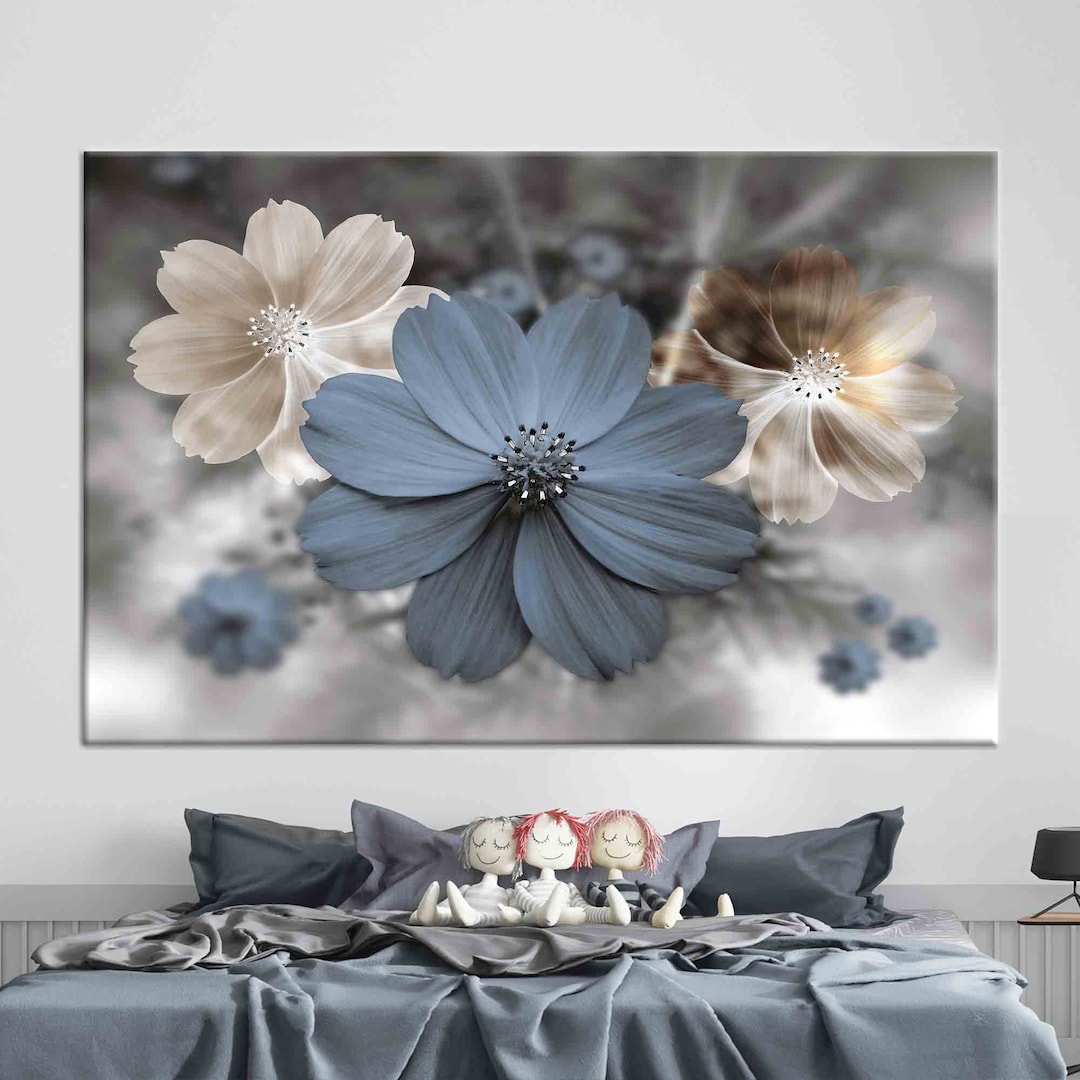 Wall Art, Canvas Wall Art, Wall Art Canvas, Modern Flower Wall Art ...