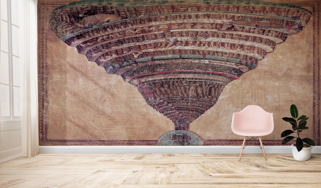 Botticelli Map of Hell Canvas Wall Mural - Divine Art Decor - Etsy