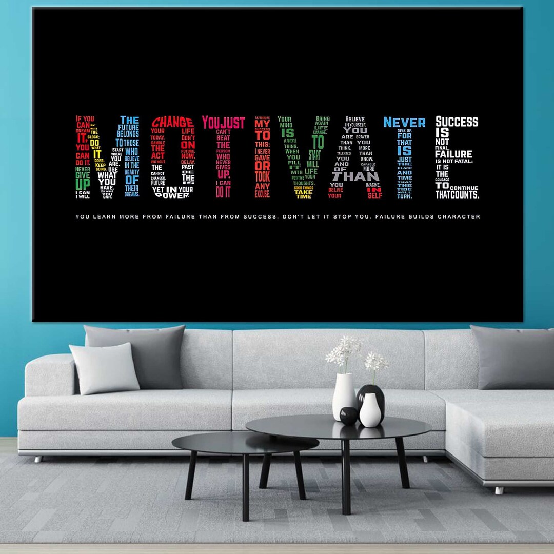 Motivational Quote Canvas Art: Colorful Word Design - Etsy