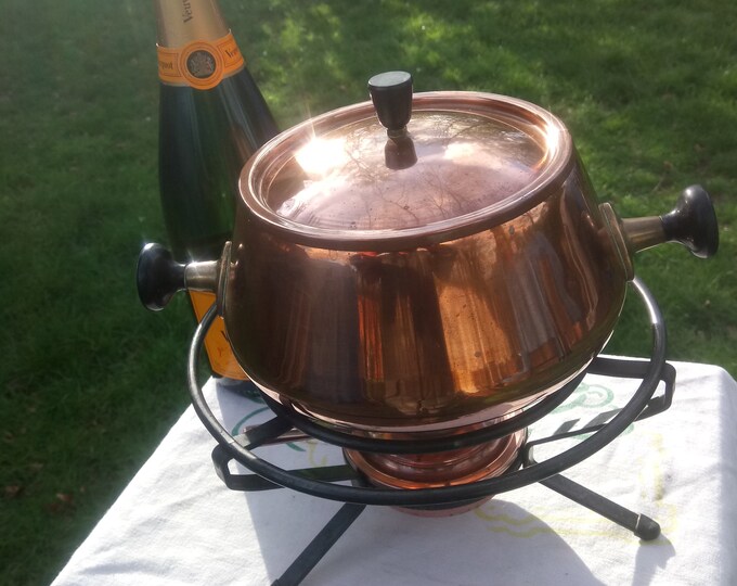Copper Fondue Set, SPRING Culinox Switzerland Cookware, Serving Tray ...