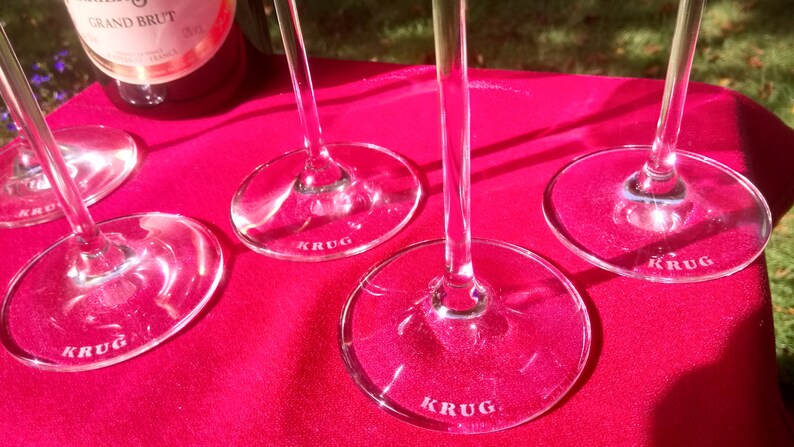 Very Rare & Unique : Set of 5 KRUG Champagne Flutes Vine Leaf Design ...